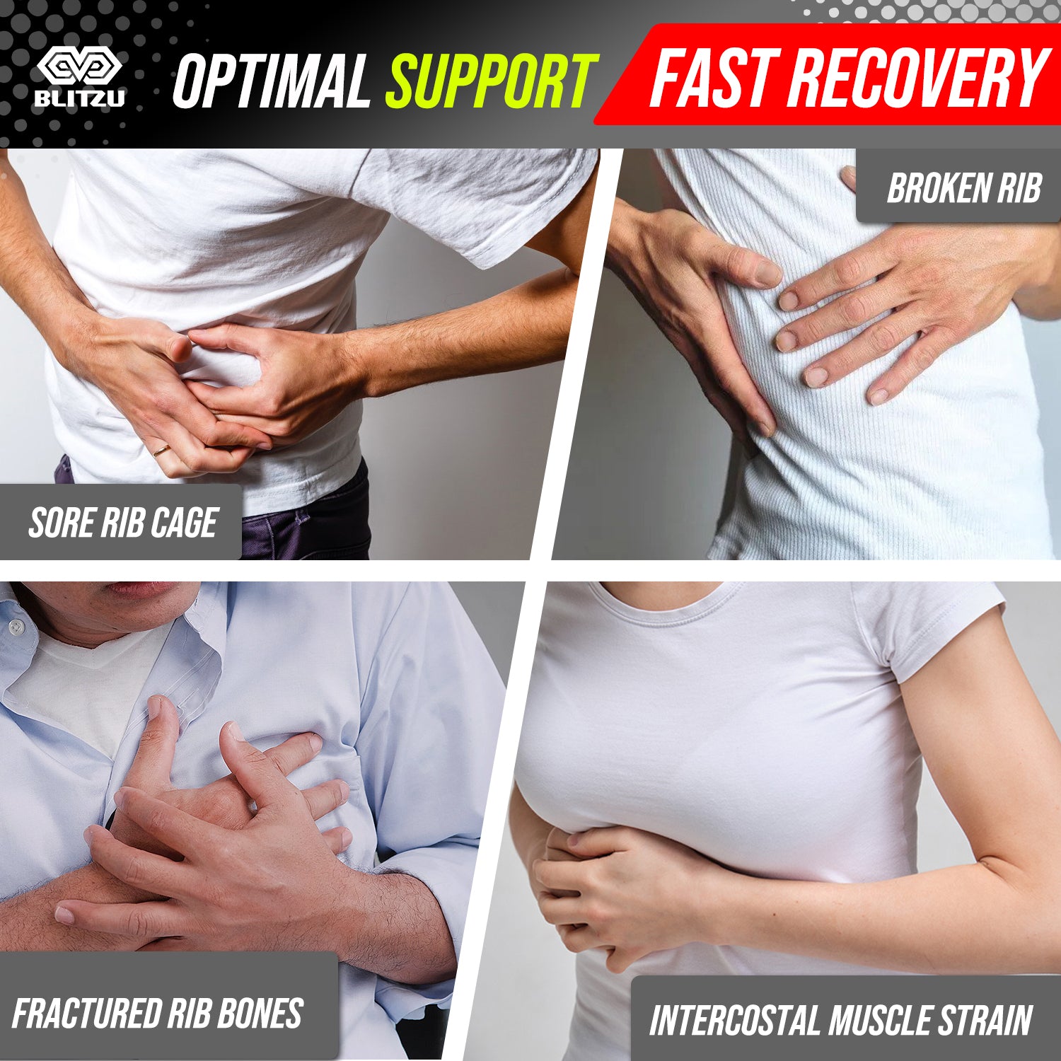 Broken Rib Brace, Rib Injury Chest Wrap Belt – BLITZU