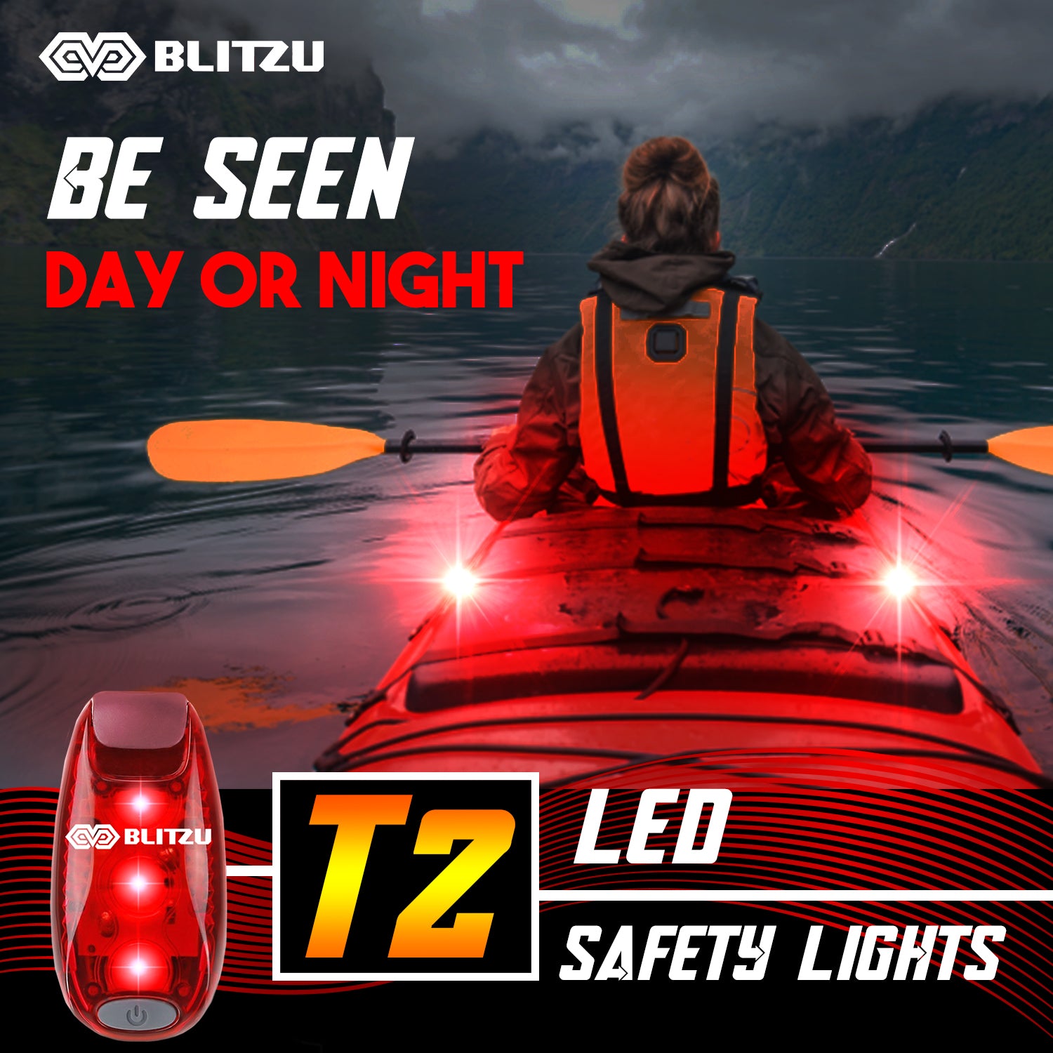 Led Safety Lights/Taillights for Night Walking | BLITZU